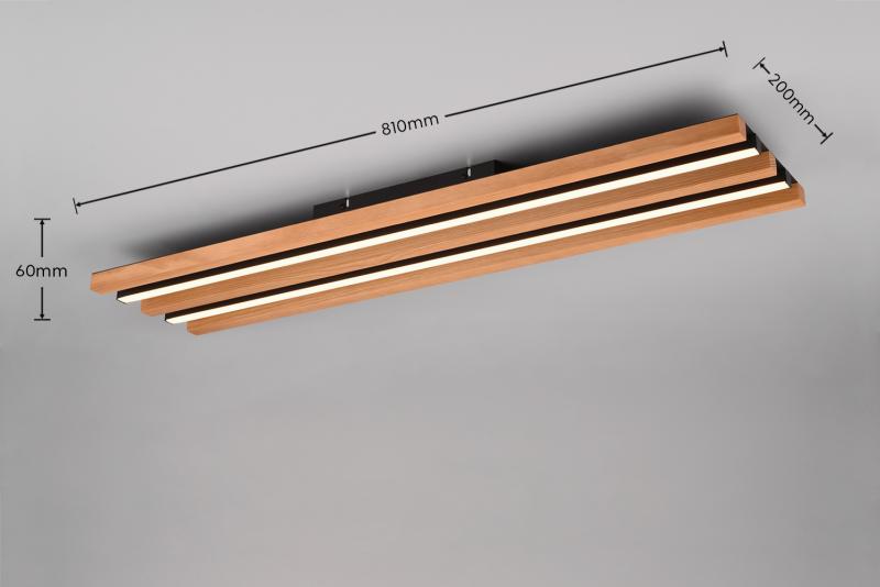LED Linear Wood Clad Ceiling Light 800mm | Electricsandlighting.co.uk