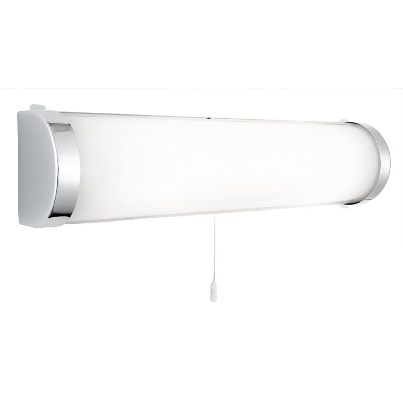 Chrome wall bracket with white glass tube and pull cord ...