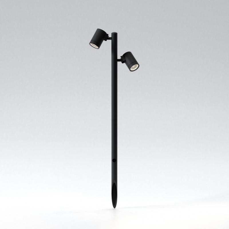 Bayville Twin LED Spike Spot Black | Electricsandlighting.co.uk